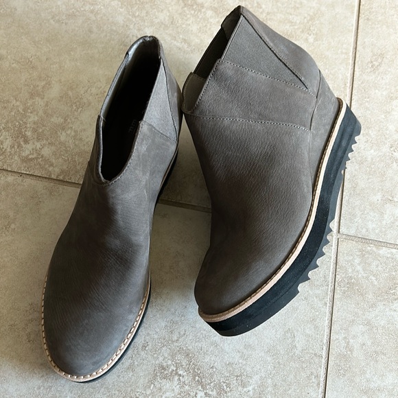 Eileen Fisher | Shoes | Eileen Fisher Caddy Nubuck Wedge Bootie Suede ...
